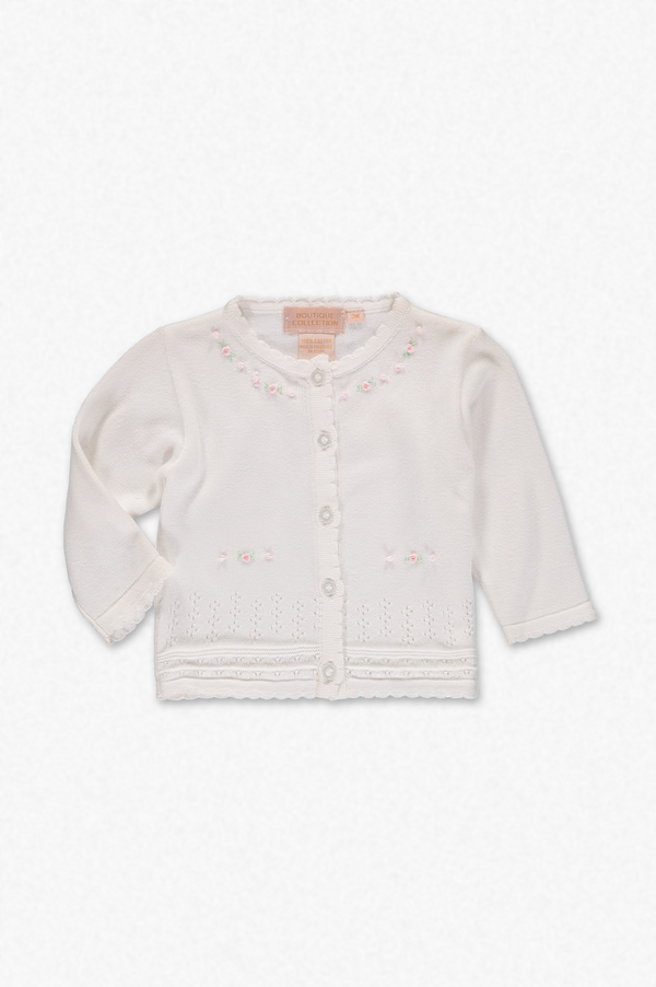 Wholesale Classic Pointelle Flowers Baby & Toddler Cardigan Sweater ...