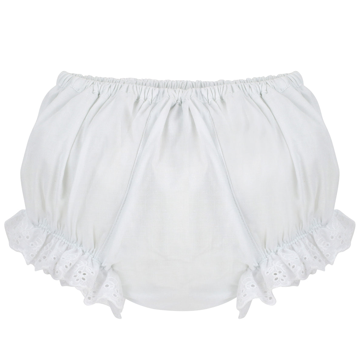 Wholesale Cotton Panty Diaper Covers - Ruffled White Eyelet