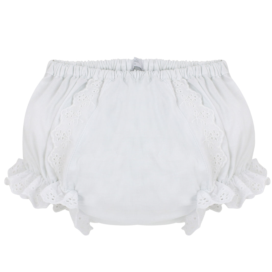 Wholesale Cotton Panty Diaper Covers - Ruffled White Eyelet
