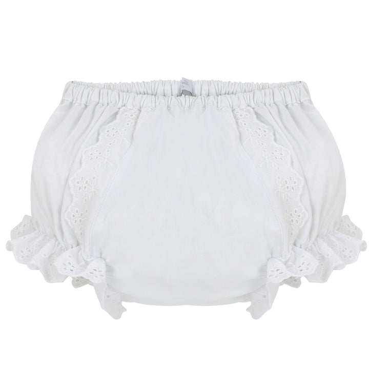 Wholesale Cotton Panty Diaper Covers - Ruffled White Eyelet